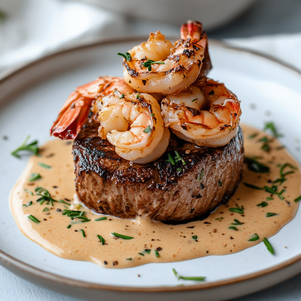 Filet Mignon with Shrimp and Lobster Cream Sauce - thekitchengulp